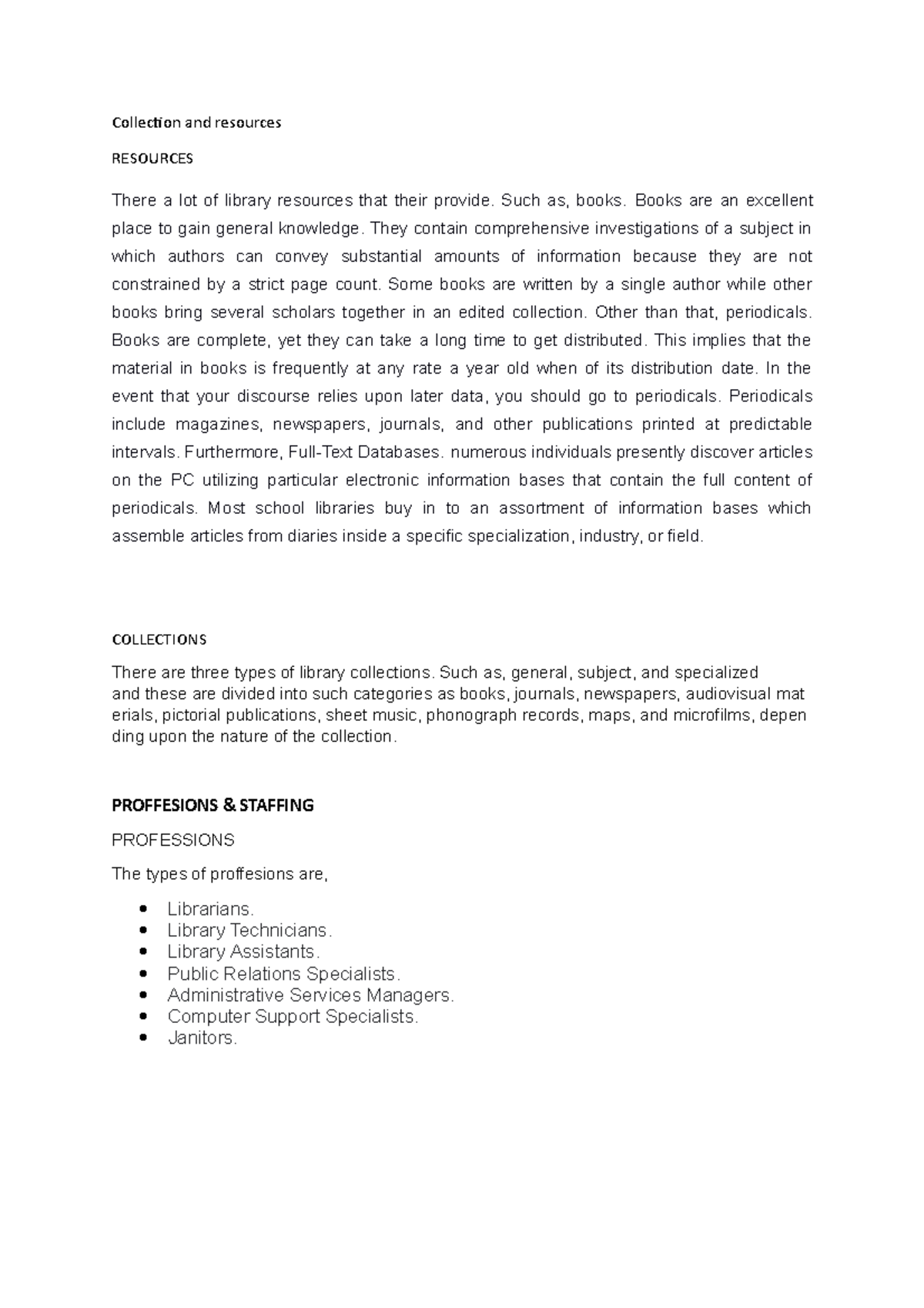 INTRODUCTION TO INFORMATION MANAGEMENT IMD112 Collection And