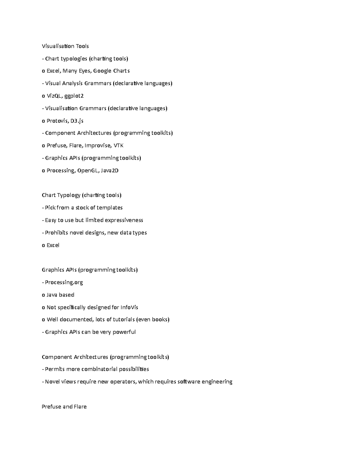 Intermediate Bus Programming notes 1 - Visualisation Tools Chart ...