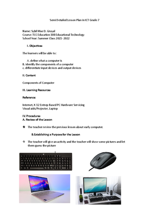 Detailed Lesson Plan in ICT Grade 7 - Ed Tech - Semi Detailed Lesson ...