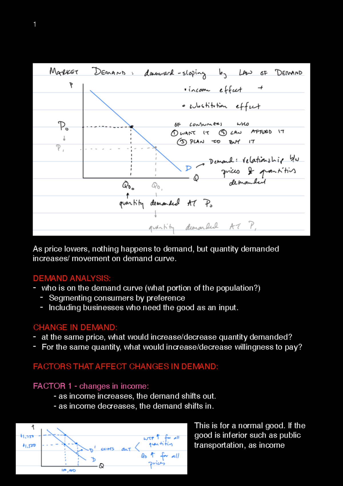 Econ notes pdf - As price lowers, nothing happens to demand, but ...