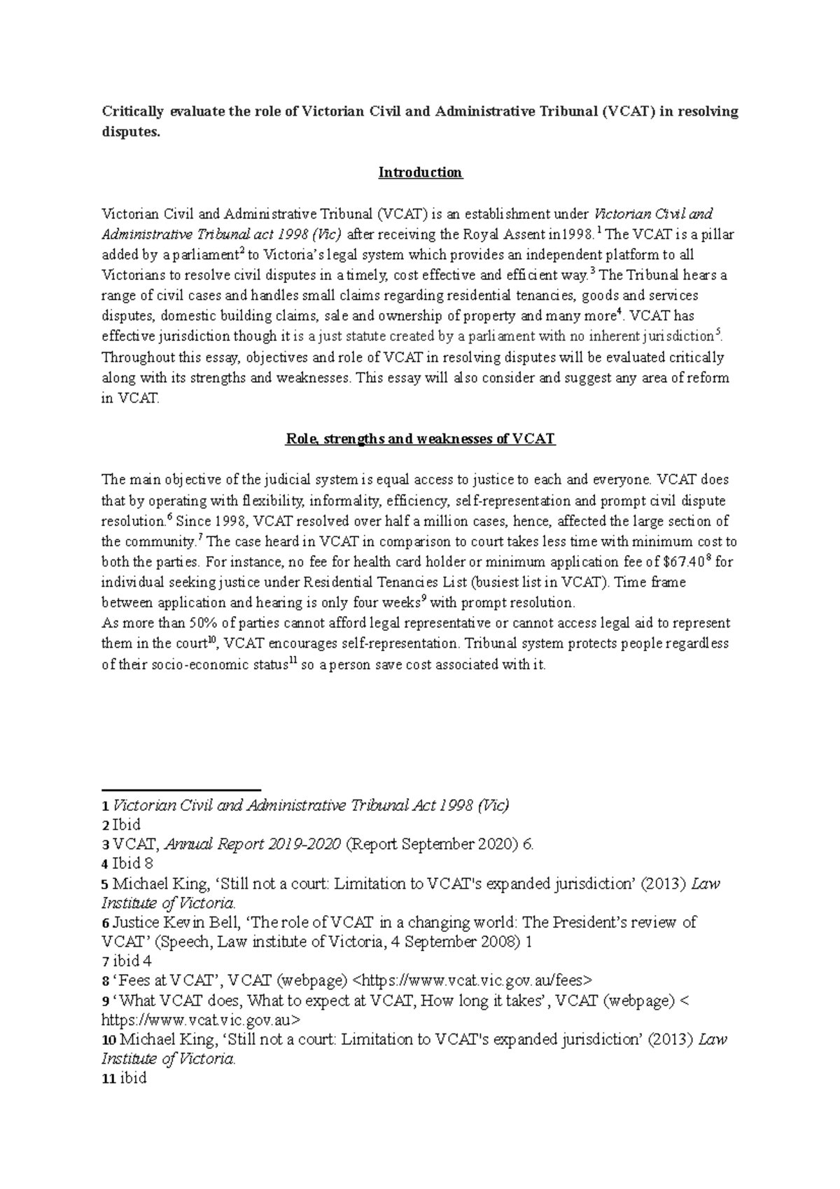 Role of Victorian Civil and Administrative Tribunal (VCAT) in resolving ...