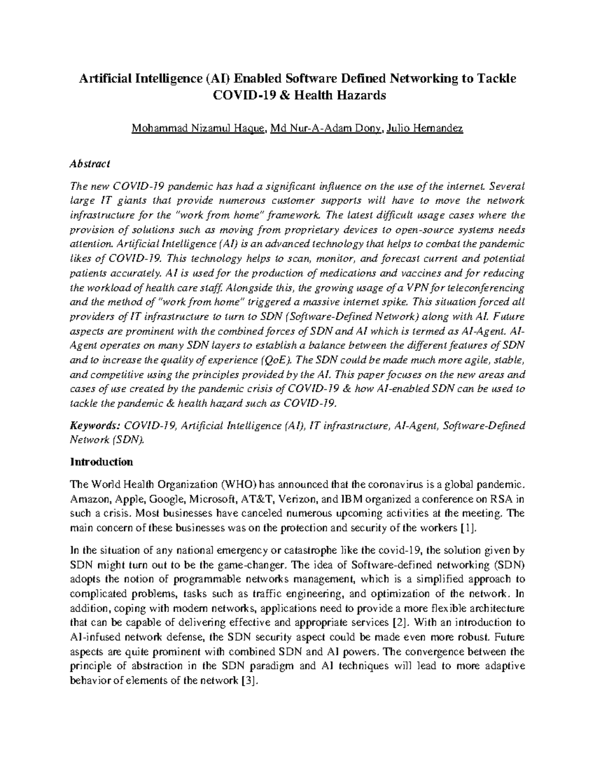Title Abstract Introduction Group#3 - Artificial Intelligence (AI ...