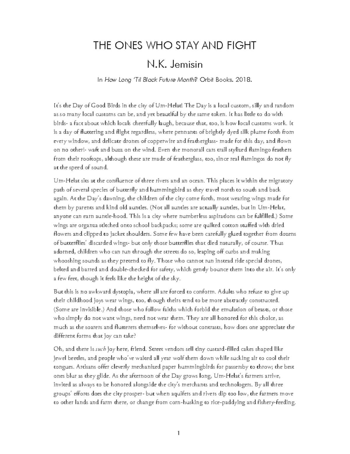 N.K. Jemisin-The Ones Who Stay And Fight updated - THE ONES WHO STAY ...