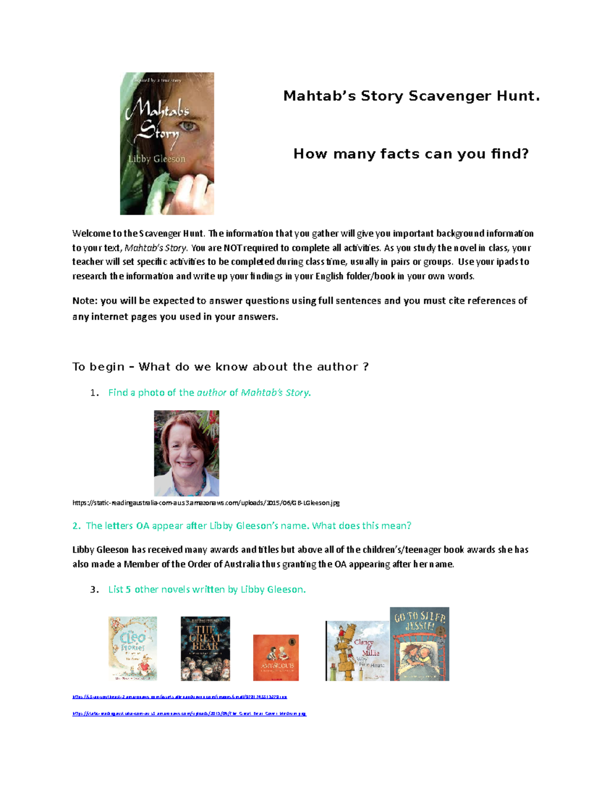 Mahtab's story Scavenger Hunt - Welcome to the Scavenger Hunt. The ...