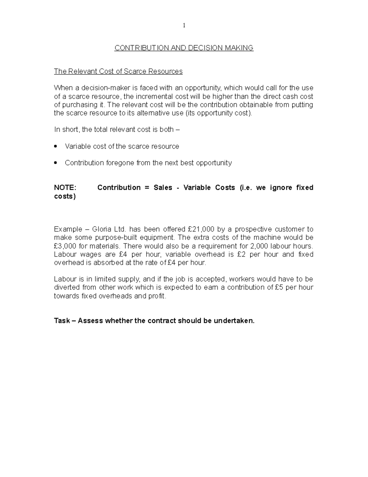 Lect 5b - Contribution and Decision Making - Handout - CONTRIBUTION AND ...