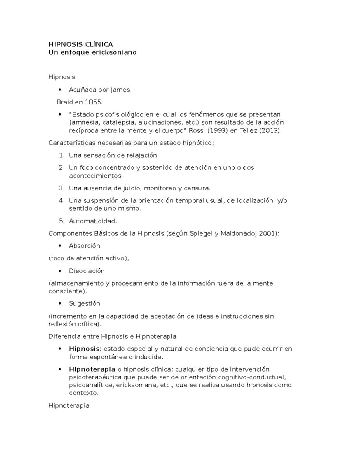 Hipnosis Clínica - HIPNOSIS CLÍNICA Un enfoque ericksoniano Hipnosis ...