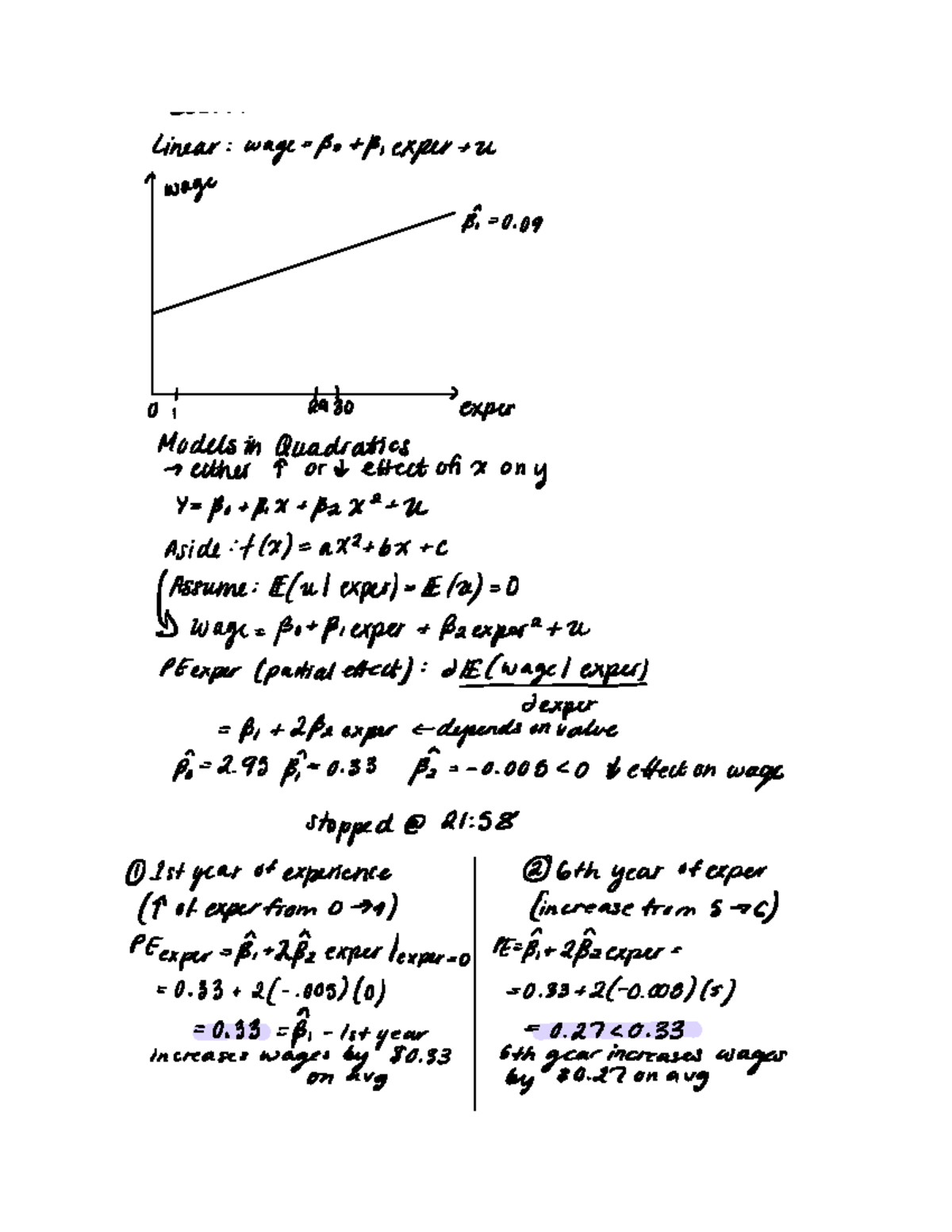 Functional Form v5 2 - Lecture notes unit 7 - ECON 251 - Studocu