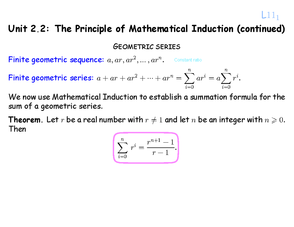 L11 - Lecture 11 _ The Principle of Mathematical Induction _part 1 ...