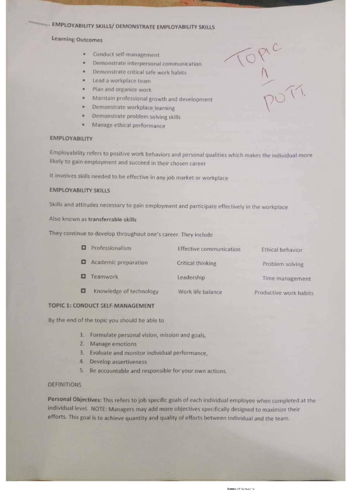 Demonstrate Employability skills chapter one - perioperative theatre ...