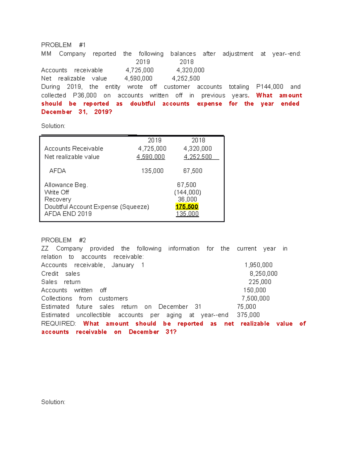 Gomez Practice Problem SET account receiveable - Accountancy - Studocu