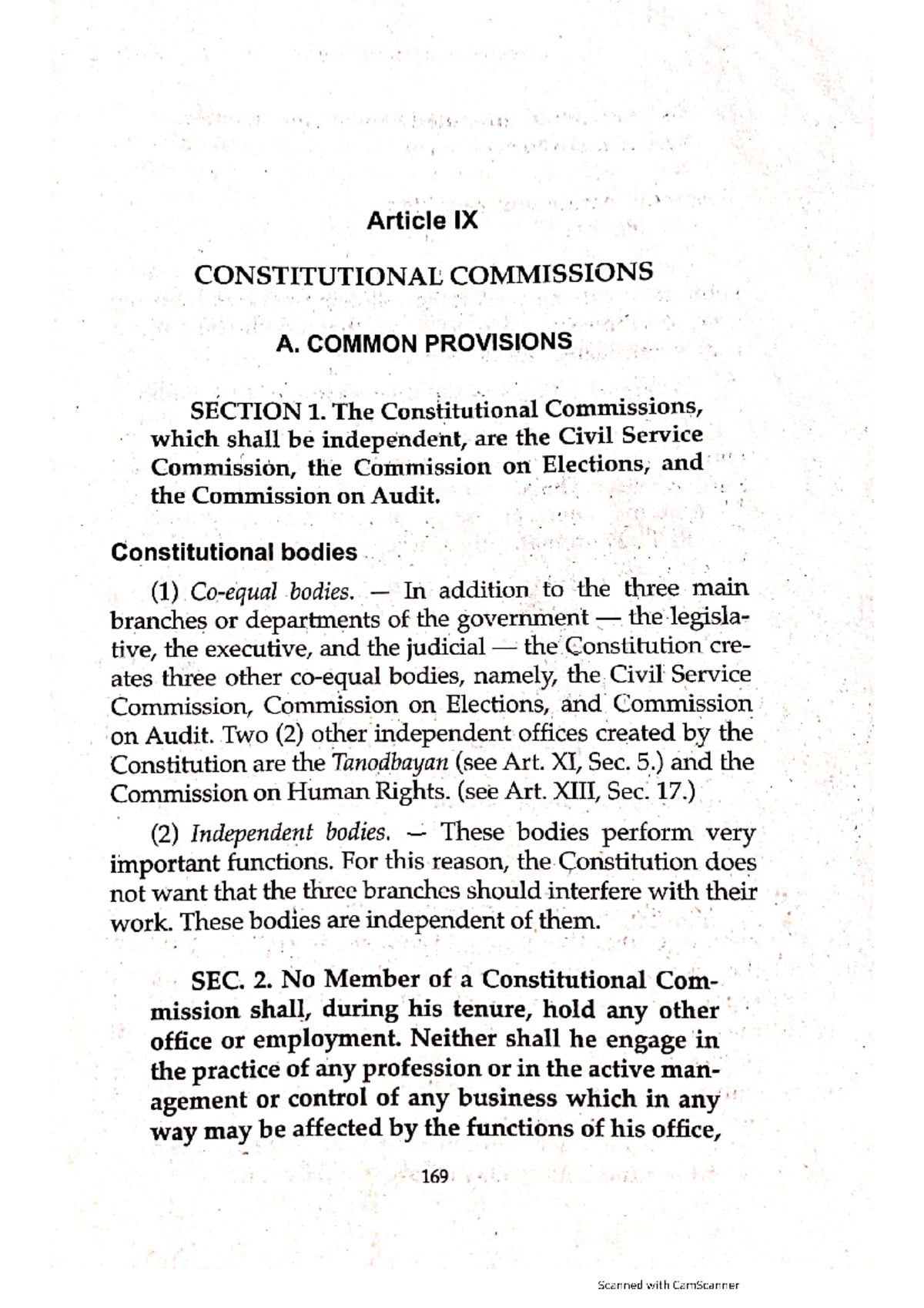 The-Constitutional-Commissions - Article IX CONSTITUTIONAL COMMISSIONS ...