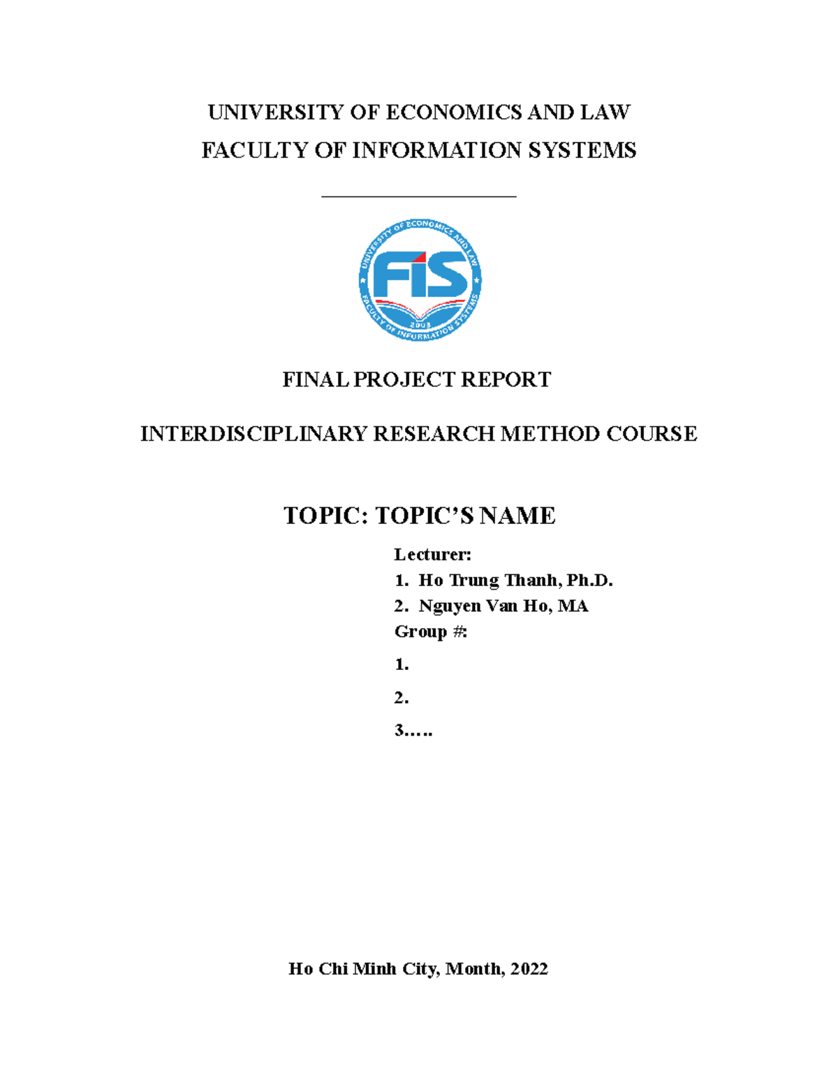 Final project template - V2 - UNIVERSITY OF ECONOMICS AND LAW FACULTY ...