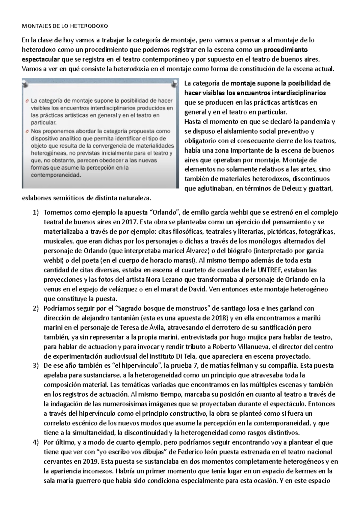 Montajes DE LO Heterodoxo - MONTAJES DE LO HETERODOXO En la clase de ...