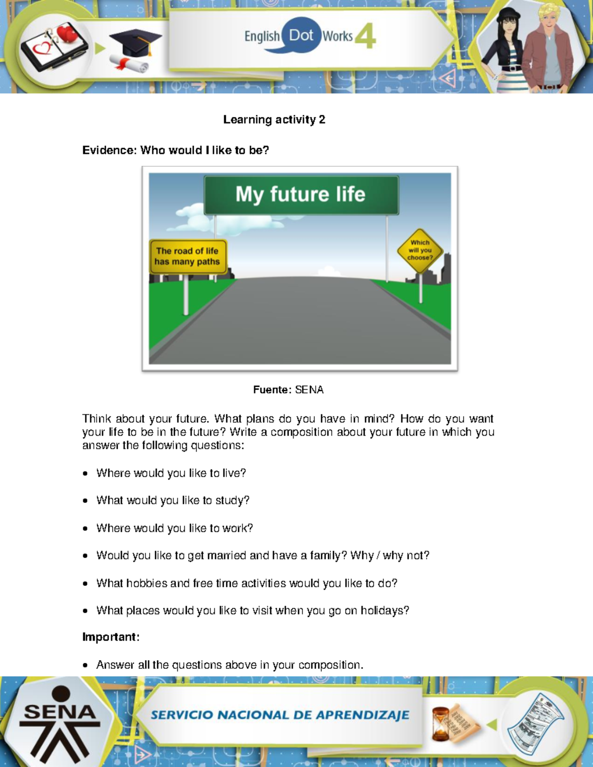 Evidence Who would I like to be - Learning activity 2 Evidence: Who ...