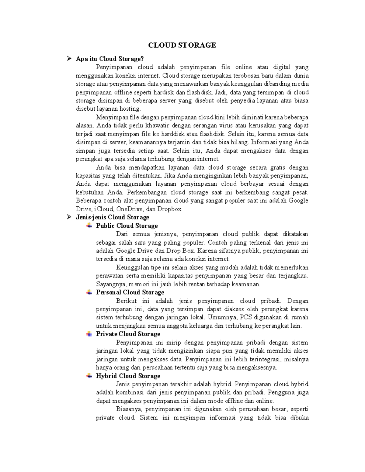 Resume Cloud Storage - CLOUD STORAGE Apa itu Cloud Storage? Penyimpanan ...