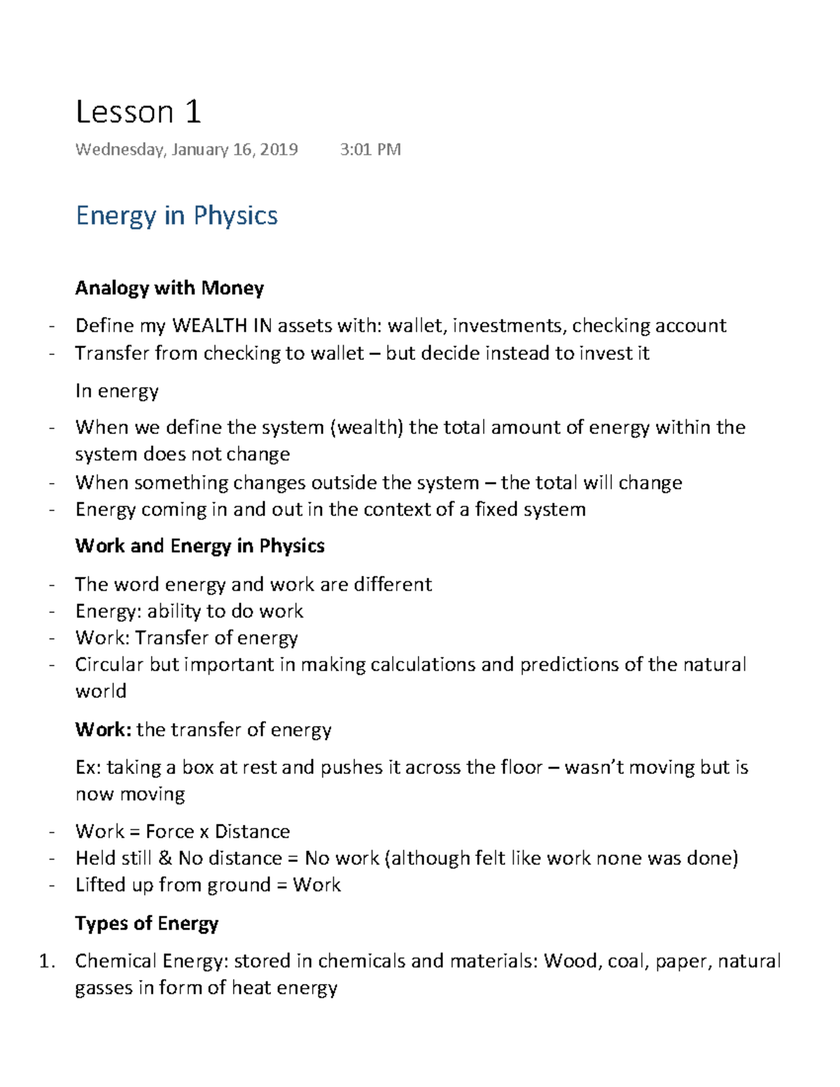 Phys273Notes - Notes for final - Lesson 1 Wednesday, January 16, 2019 3 ...