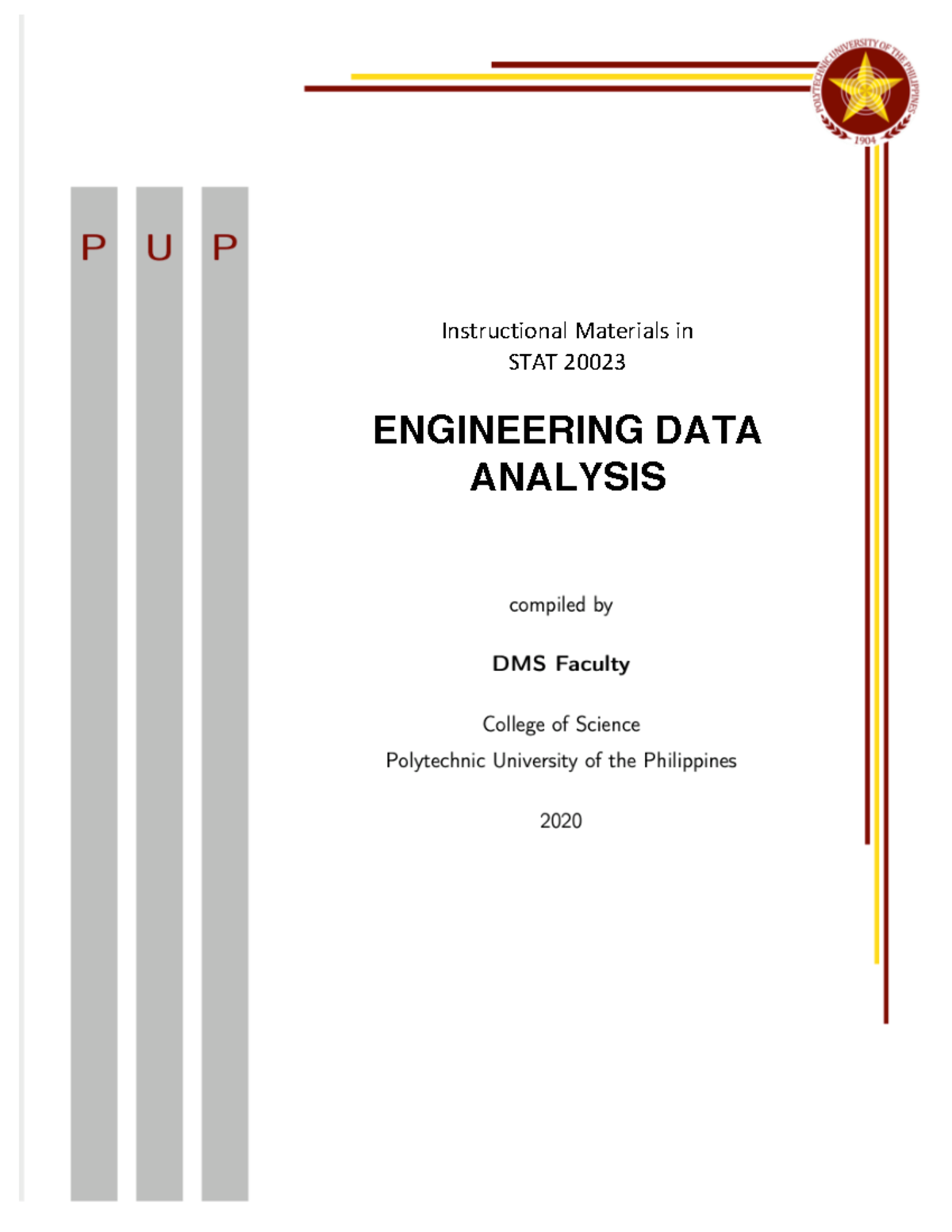 STAT 2002 3 Engineering DATA Analysis - Instructional Materials in STAT ...
