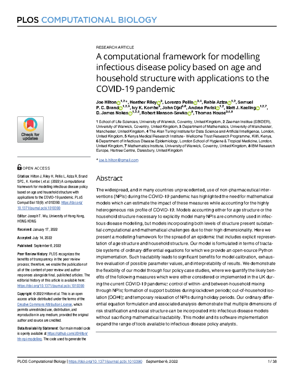 A Computational Framework For Research Article A Computational