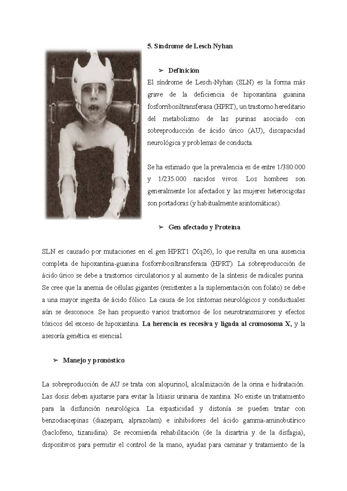 Síndrome de Lesch Nyhan - Síndrome de Lesch Nyhan Definición El ...