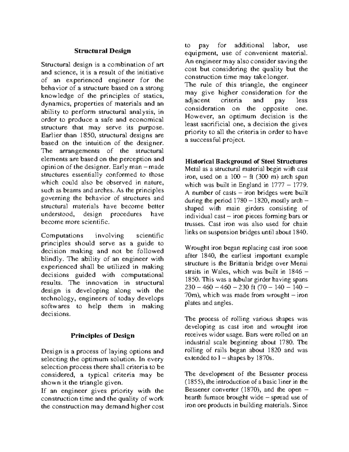 Structural Design - Structural Design Structural design is a ...