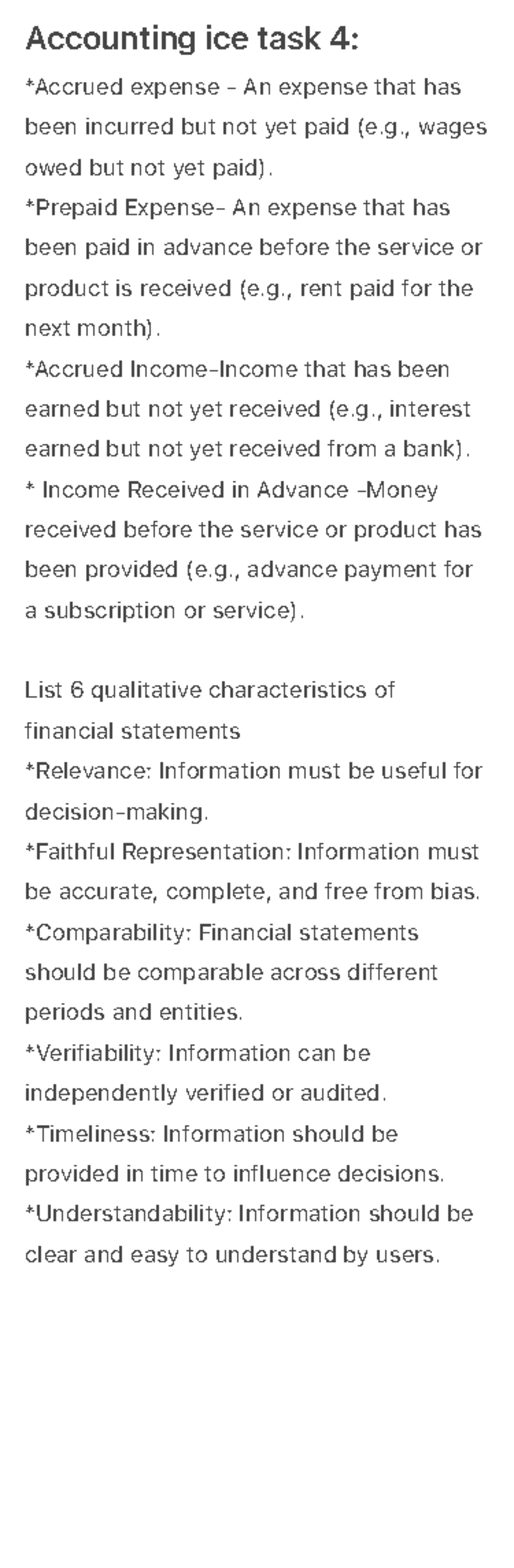 Accounting ice task 4 - , wages owed but not yet paid). *Prepaid ...
