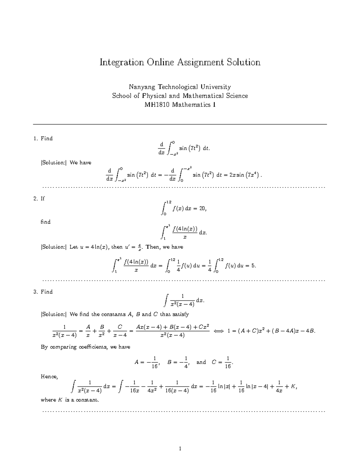 21S1 Integration Assignment Solution 231030 094859 - Integration Online ...