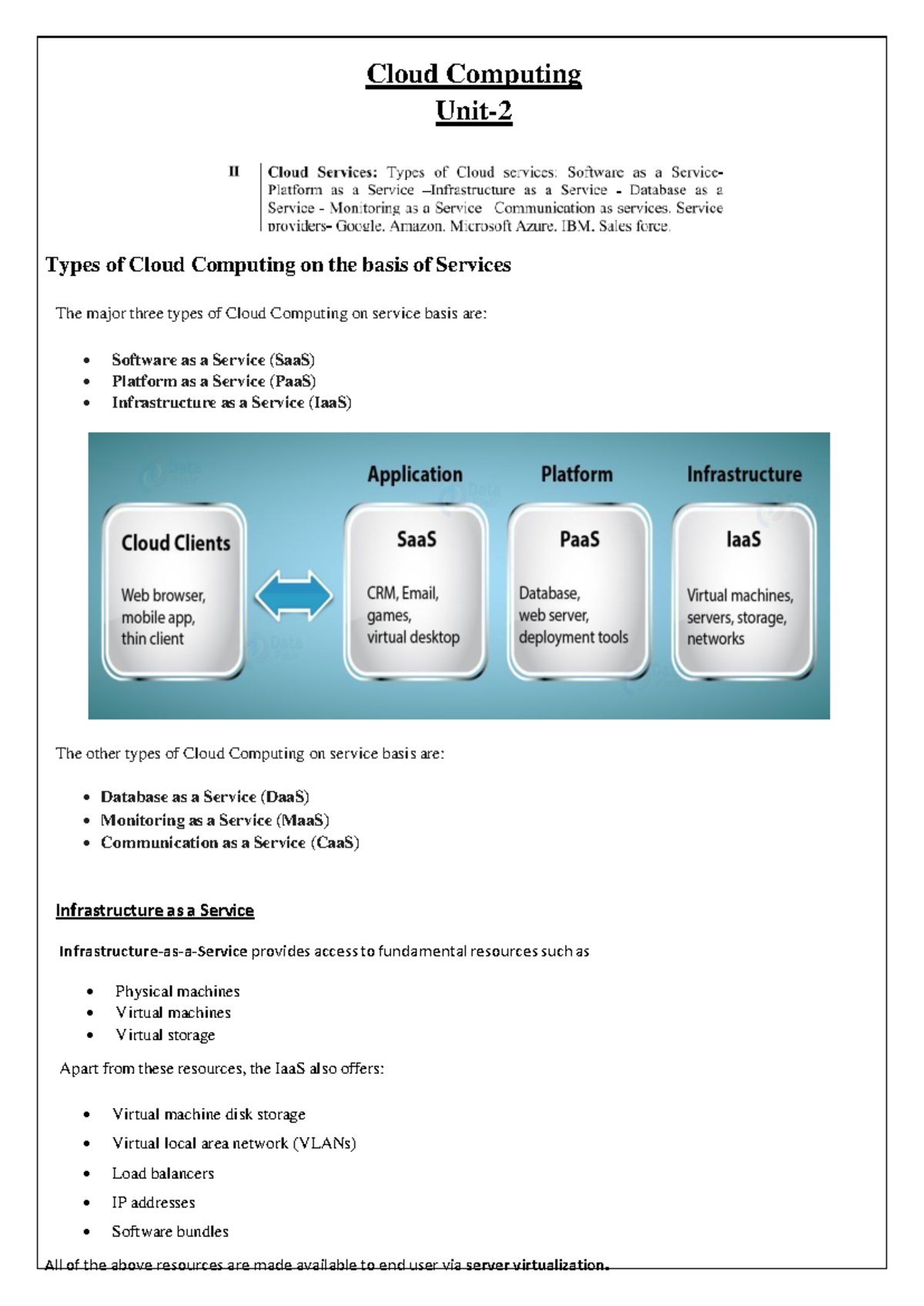 Cloud Computing Unit 2 Notes Cloud Computing Unit 2 Types Of Cloud