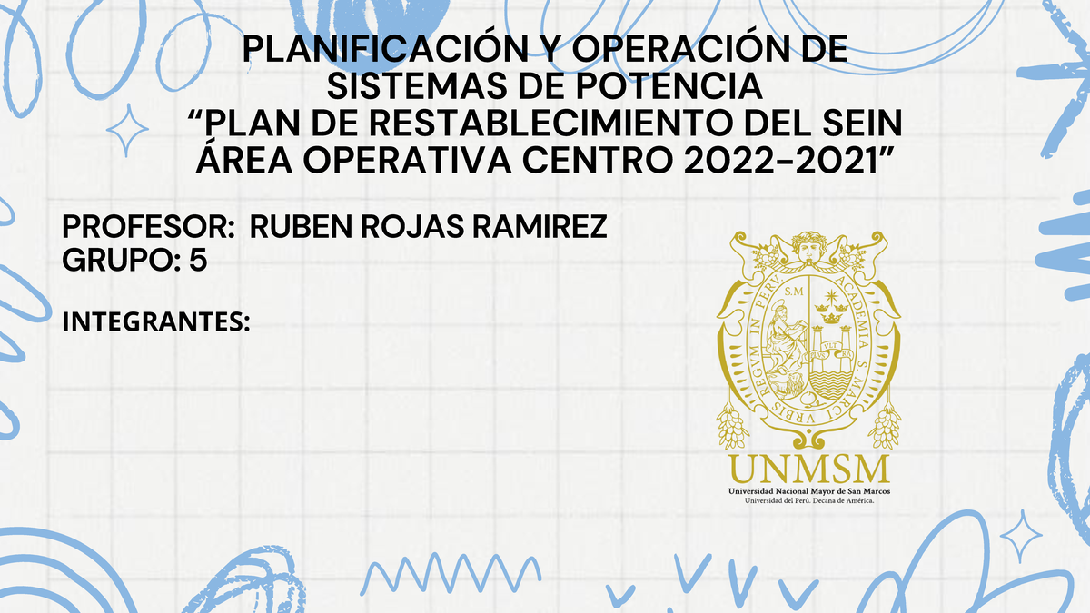 Planificación Y Operación DE Sistemas DE Potencia “ÁREA Operativa ...