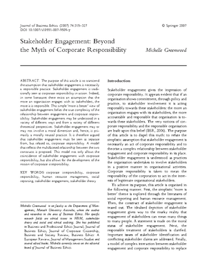 Mitchell, Agle e Wood (1997) - Toward a Theory of Stakeholder ...