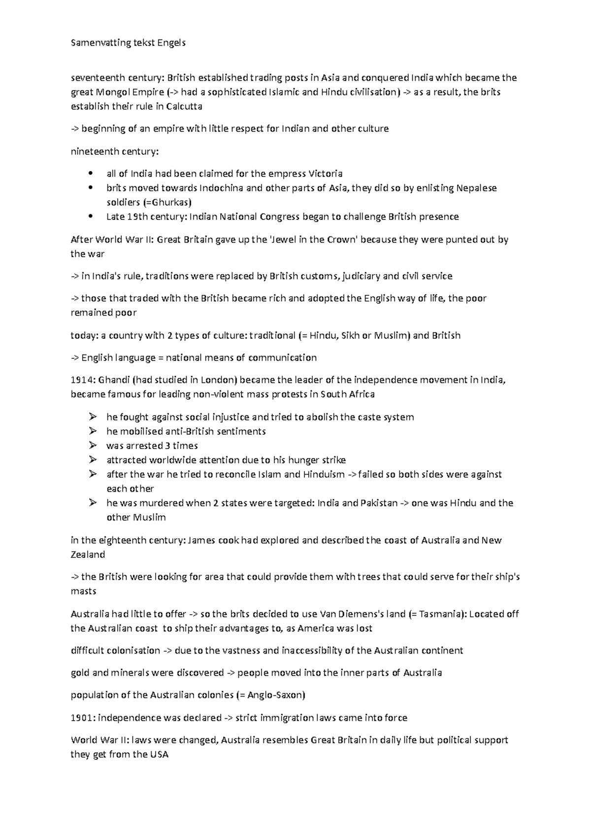 Samenvatting tekst Engels - Samenvatting tekst Engels seventeenth ...