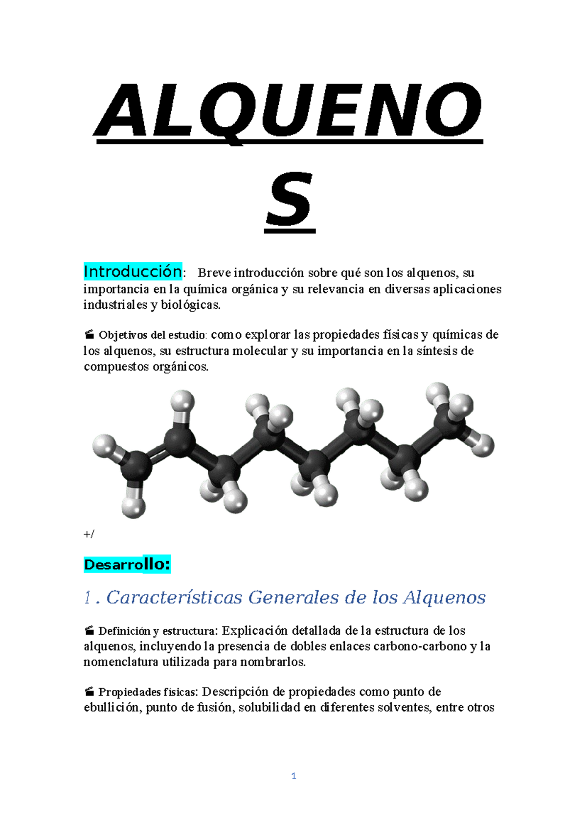 Alquenos - ALQUENO S ####### Introducción: Breve introducción sobre qué ...