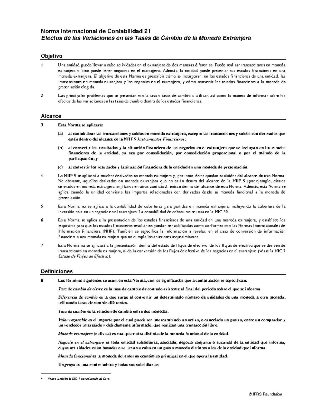 NIC 21 BV2011 - NIC 21 - Norma Internacional de Contabilidad 21 Efectos ...