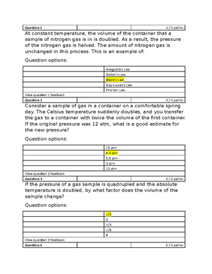 Chem 133 Lesson 6 - Question 1 4 / 4 points We discussed the different ...
