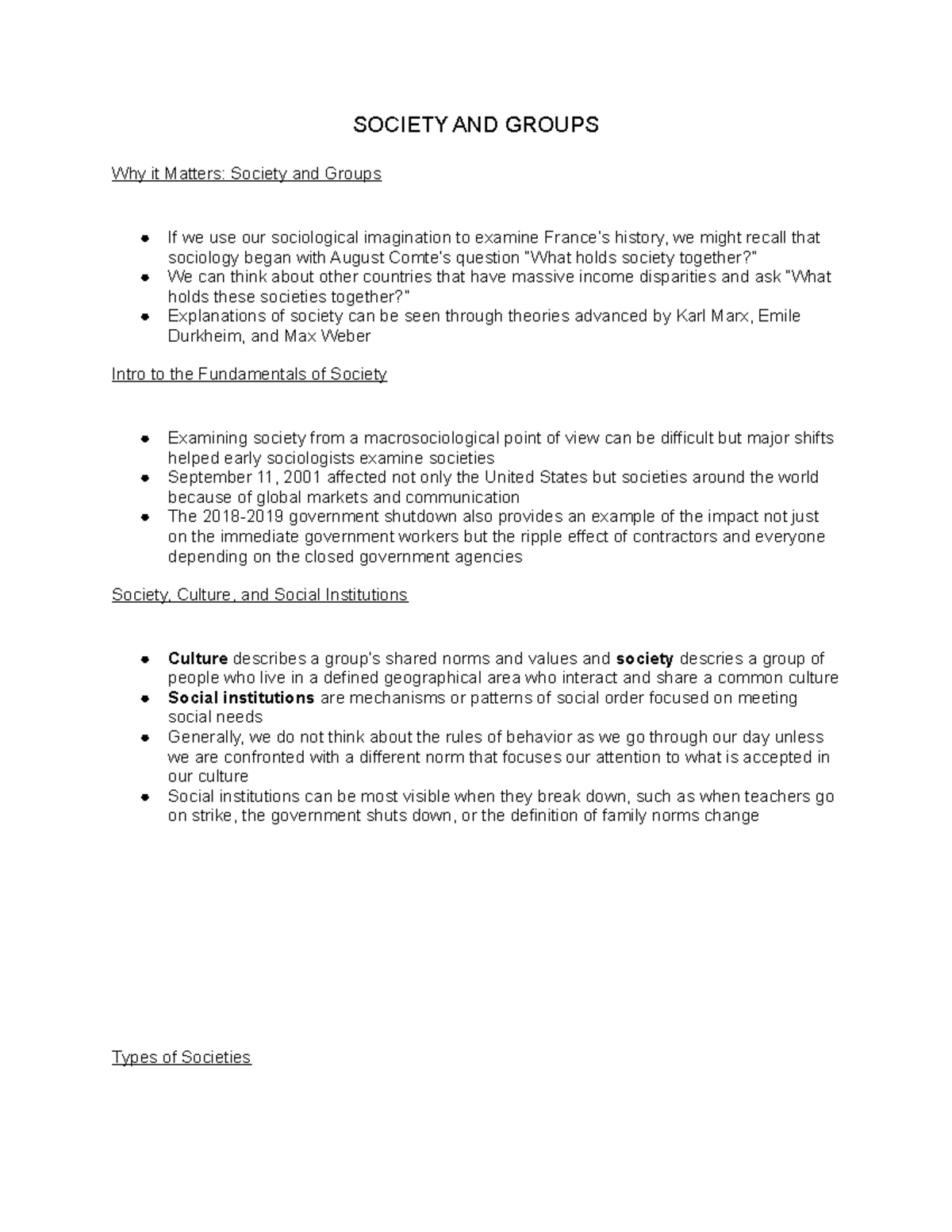 Module 5 Part 1 Society and Groups - SOCIETY AND GROUPS Why it Matters ...