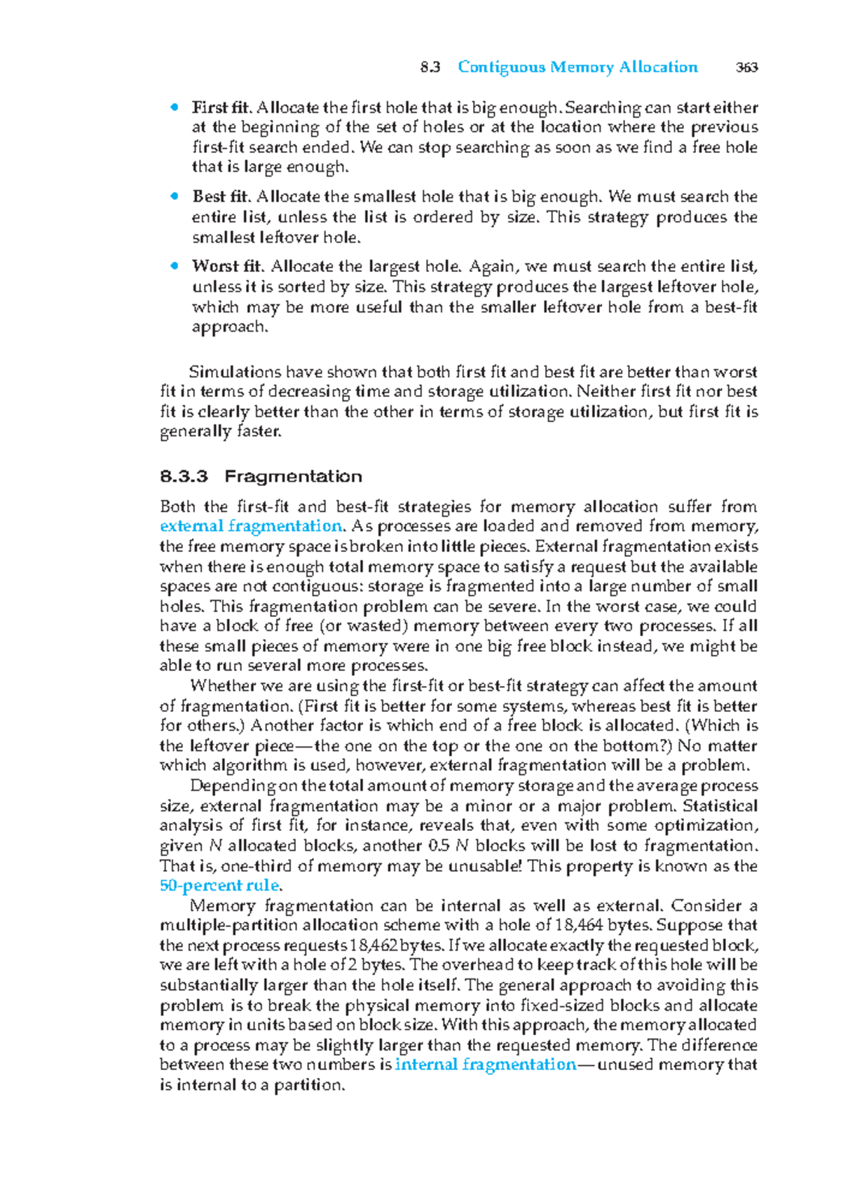 Book Abraham Silberschatz OS Concepts 4 - 8 Contiguous Memory ...