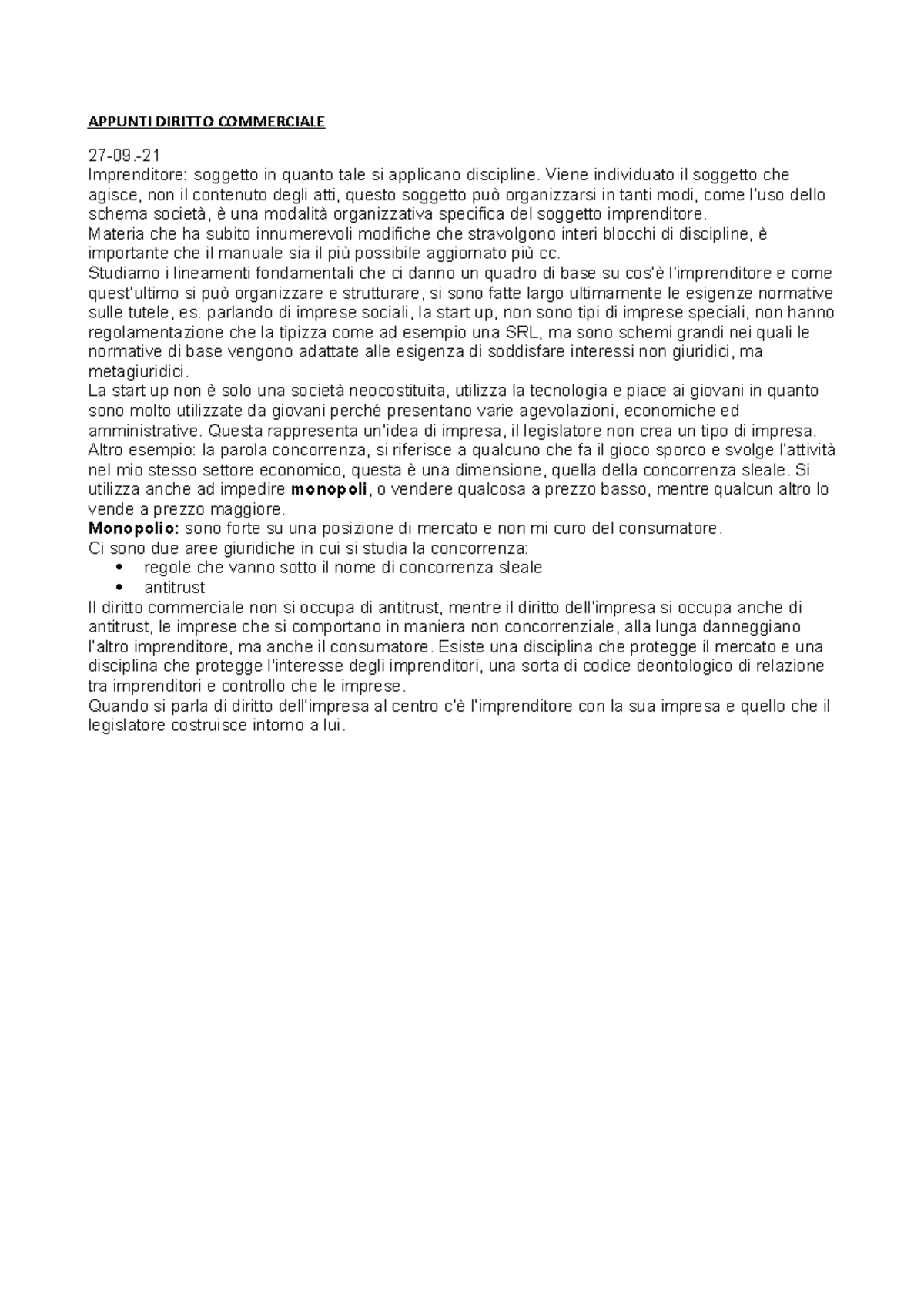 Appunti Diritto Commerciale - prof. anna maria toni - APPUNTI DIRITTO ...