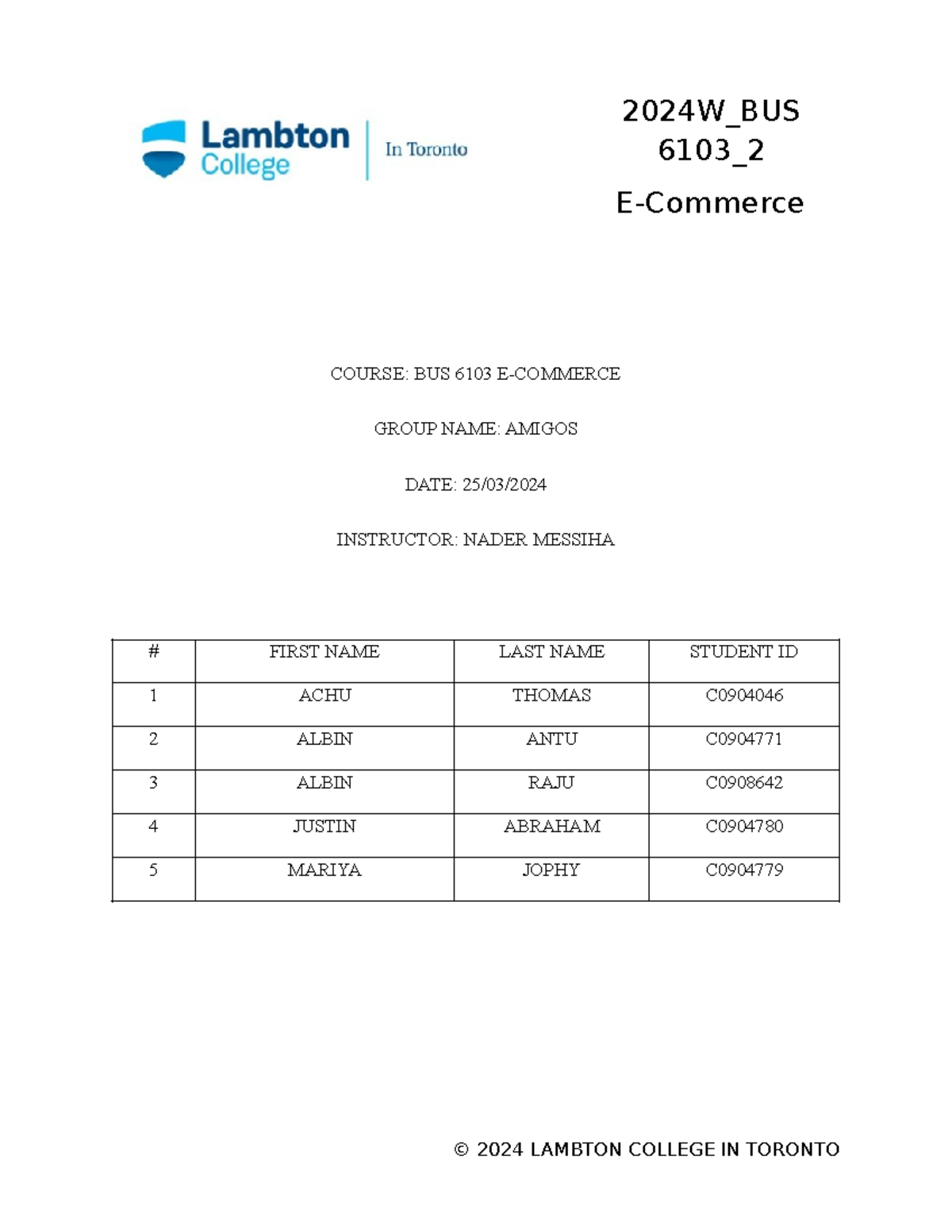 Amigos Hybrid Group Exercise 12 - Security Threats and Needs - 6103_ E ...
