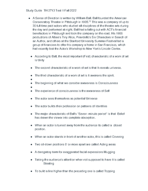 The culminating project for Directing is the direction of a ten - THE ...