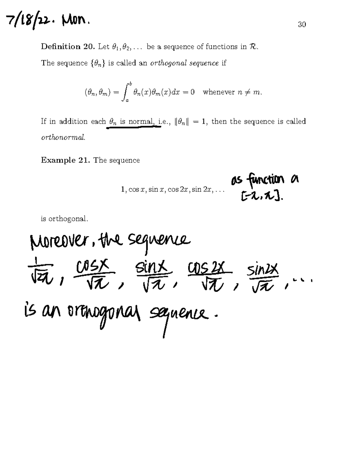 7:18 lec - Summer 2022 Math 135 with professor Tyler Arant, lecture ...