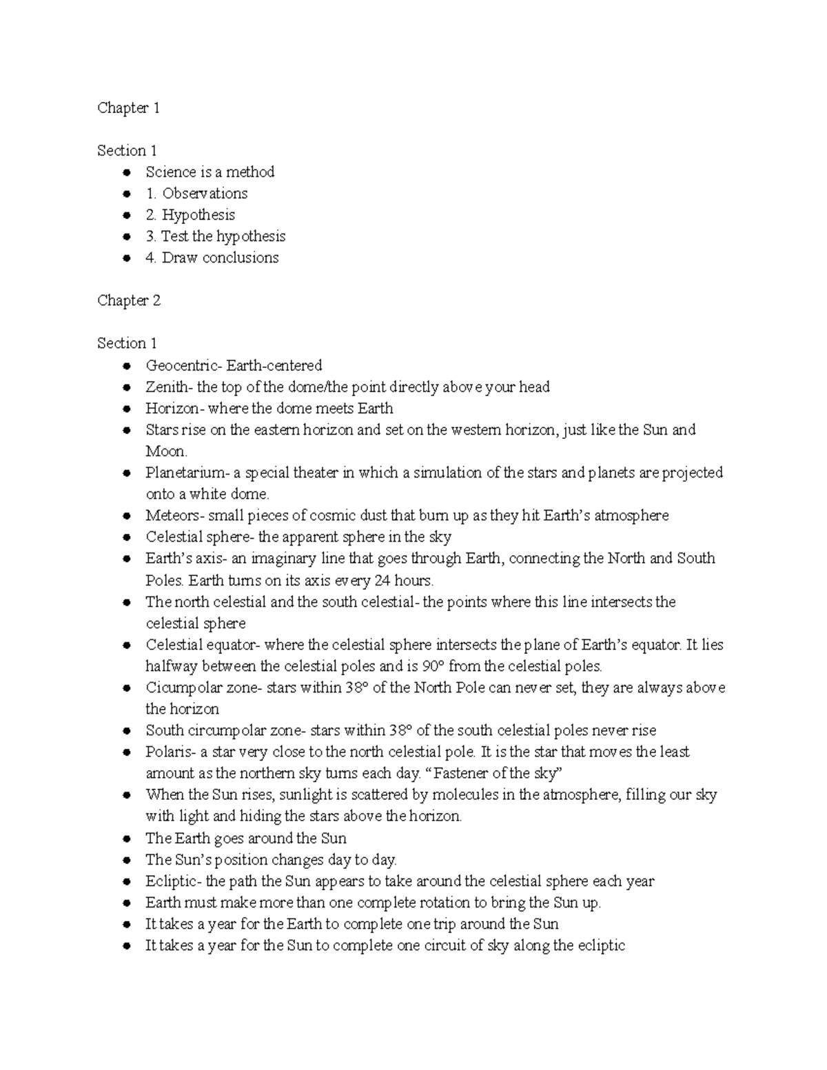 Exploring the Universe Ch. 1 and 2 notes - Chapter 1 Section 1 Science ...