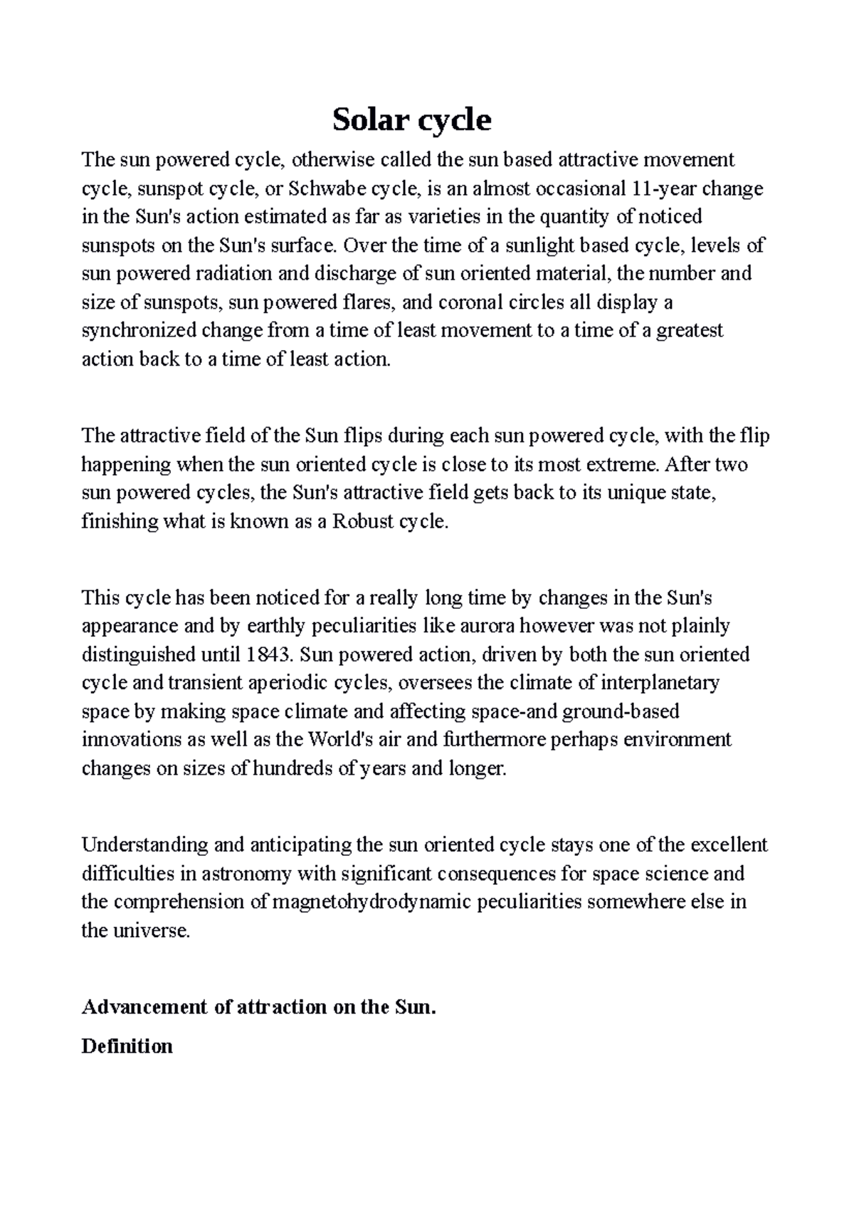 Solar cycle - Ifah - Solar cycle The sun powered cycle, otherwise ...