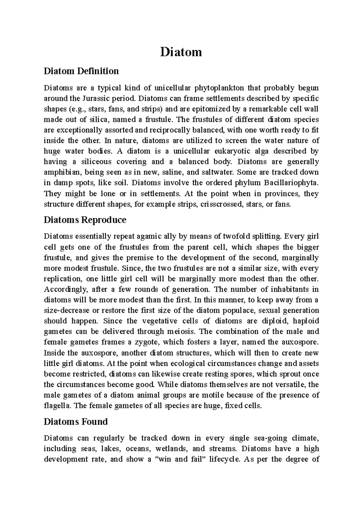 Diatom - Diatom Diatom Definition Diatoms are a typical kind of unicellular phytoplankton that ...