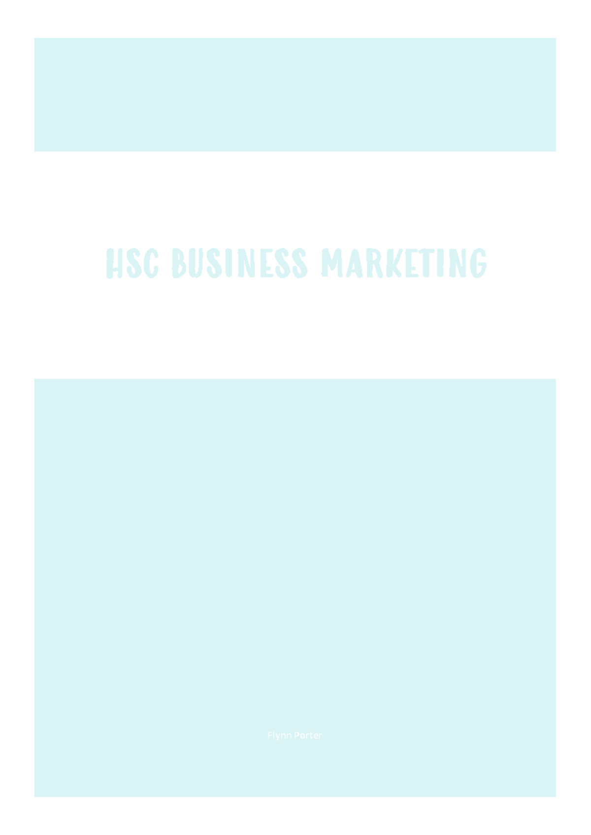 HSC Business Marketing HSC Syllabus Notes - Flynn Porter HSC BUSINESS ...