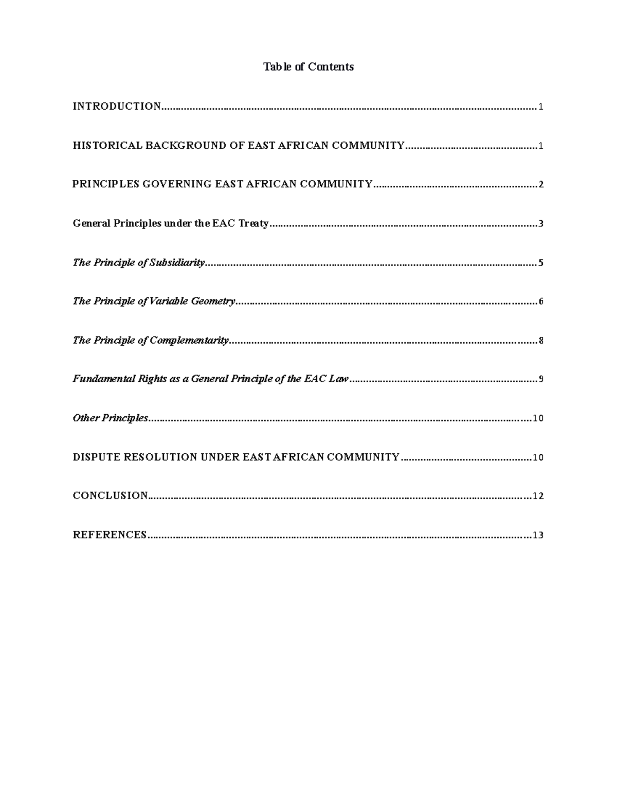 Eacwork 2 - Table of Contents - Studocu