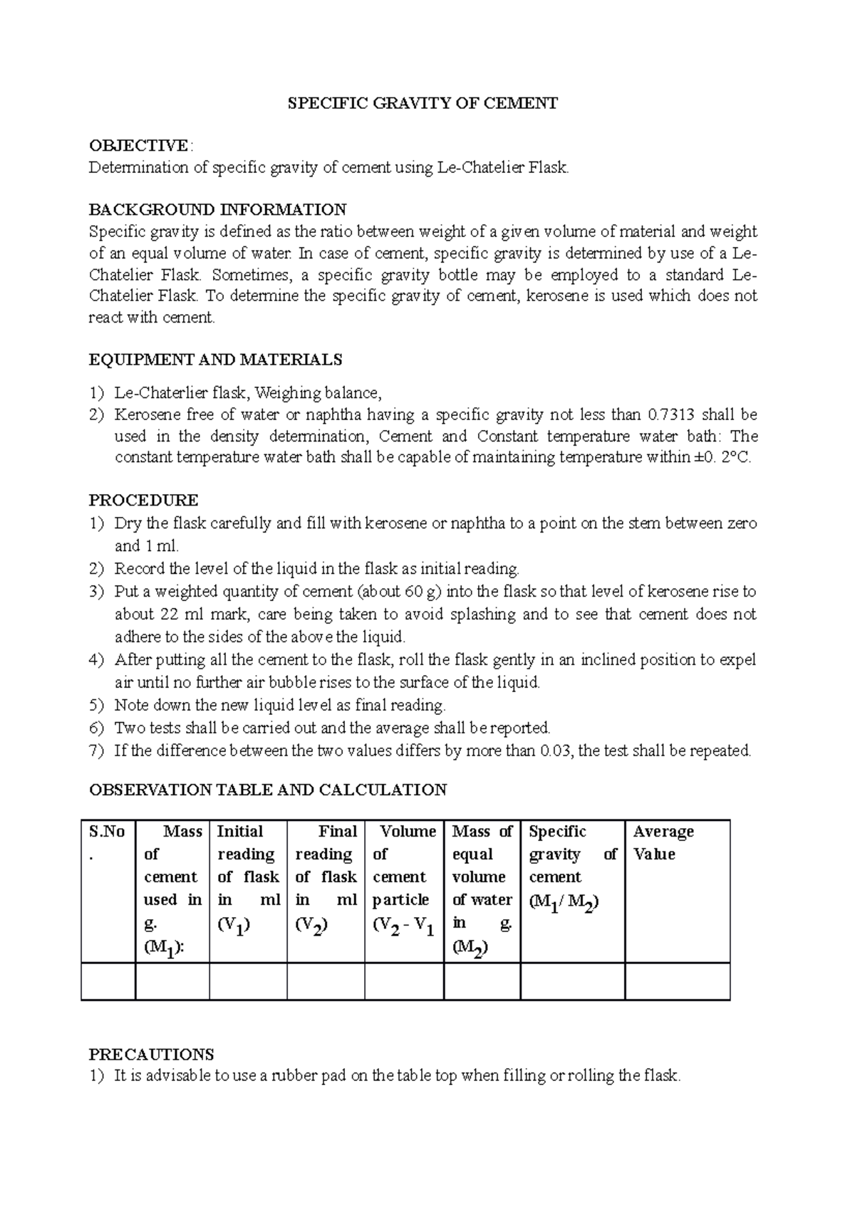 Exp 1 2 Cement Tests Building Materials Material SPECIFIC GRAVITY exp-1-2-cement-tests-building-materials-material-specific-gravity