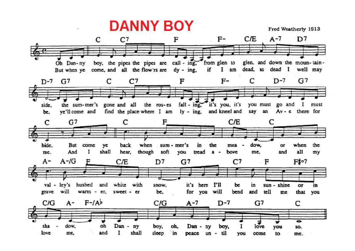 Danny BOY HZ 41 páginas - Partitura musical. - 6 8 - Studocu