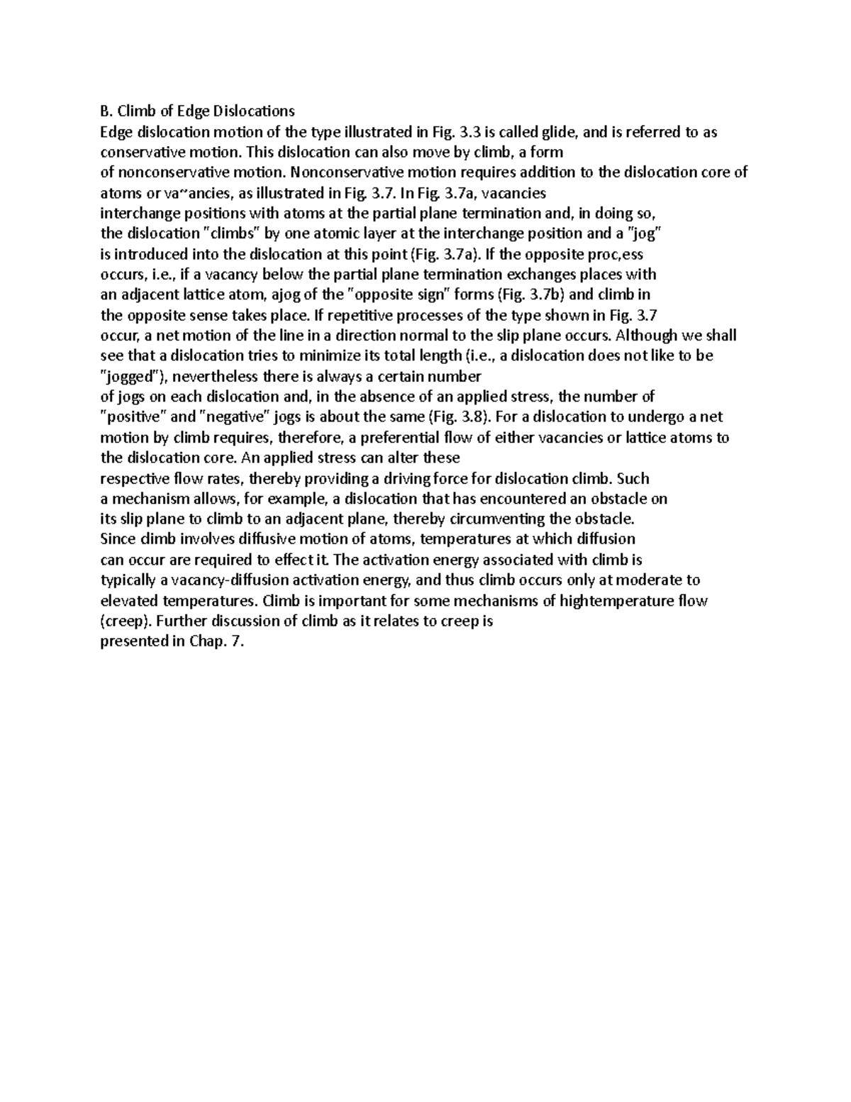 Climb edge dislocation notes - B. Climb of Edge Dislocations Edge ...