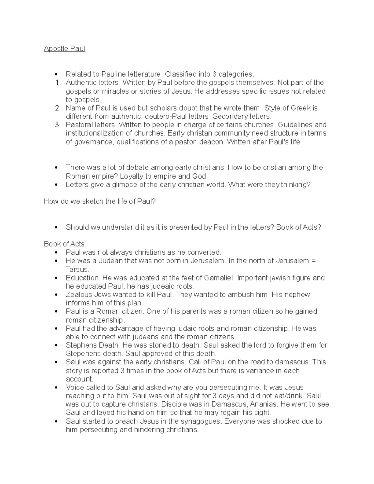 Theo 203 Apostle Paul and the book of acts - Apostle Paul Related to ...