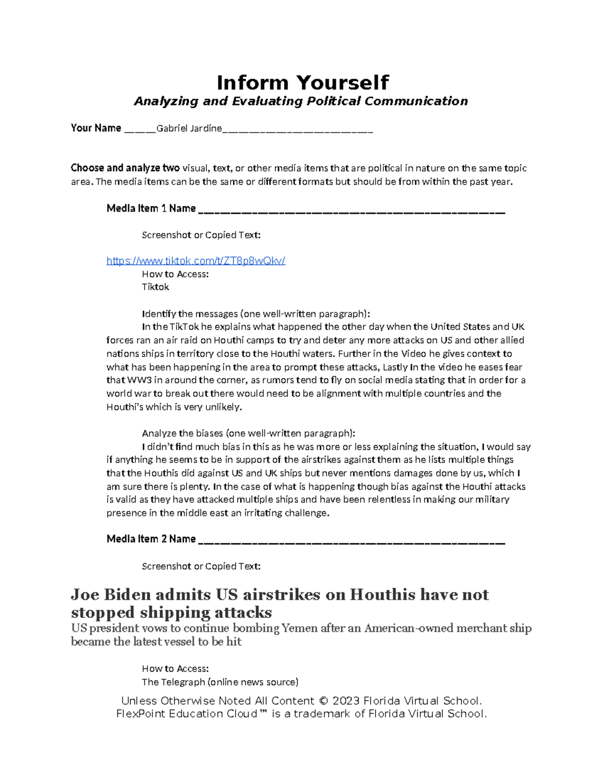 Inform yourself template - Inform Yourself Analyzing and Evaluating ...