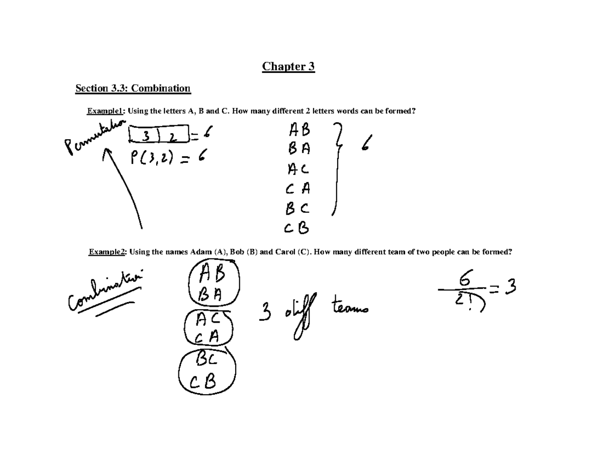 Chapter 3 - Combination - Example1: Using the letters A, B and C. How ...